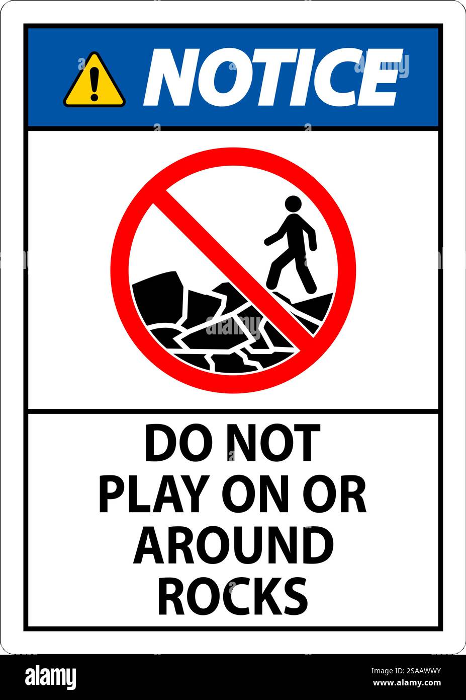 Notice Sign Do Not Play On or Around Rocks Stock Vector Image & Art - Alamy