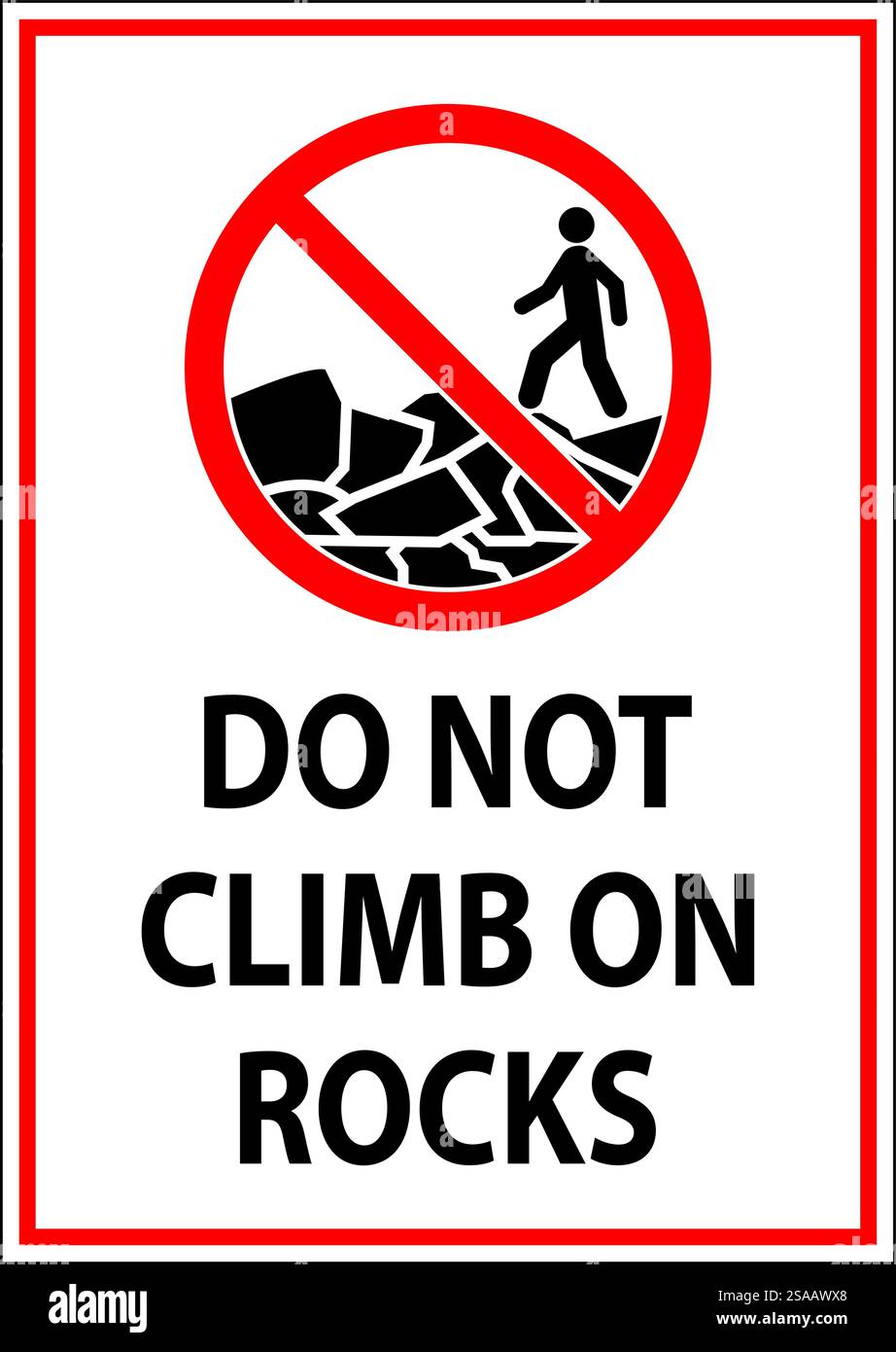 No Climbing Sign, Do Not Climb on Rocks Stock Vector Image & Art - Alamy