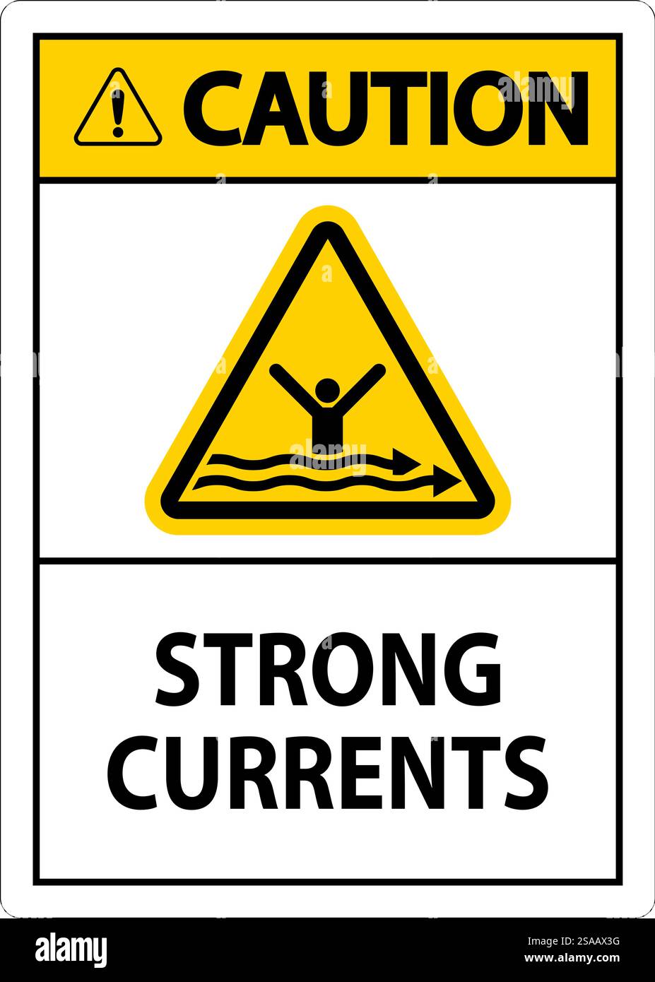 Water Safety Sign Caution - Strong Currents Stock Vector Image & Art ...
