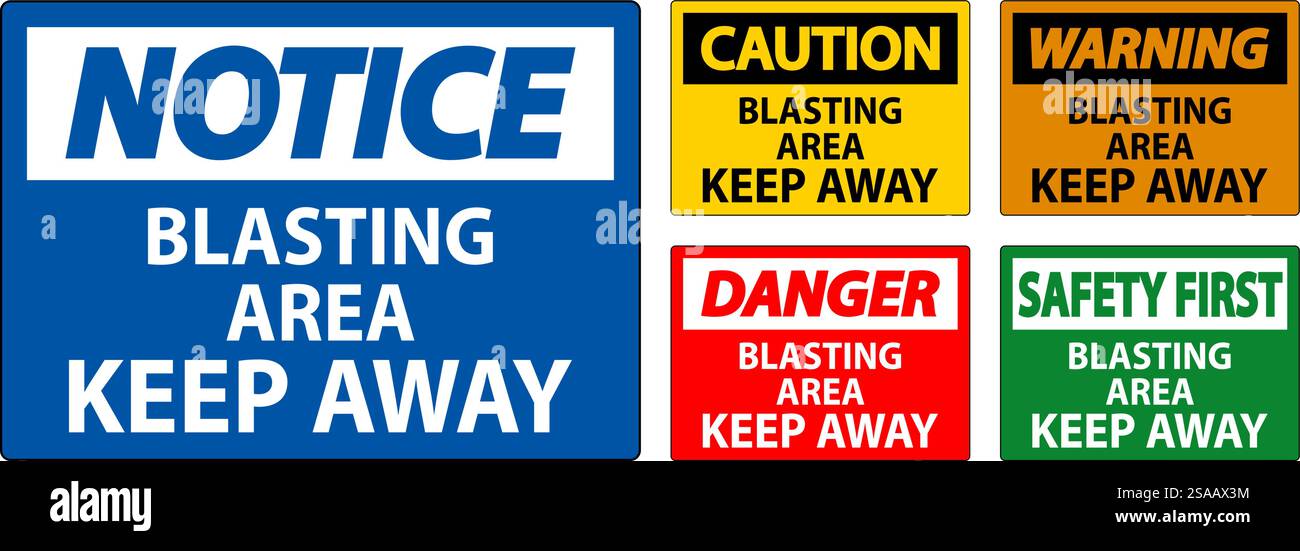 Caution Sign Blasting Area - Keep Away Stock Vector Image & Art - Alamy