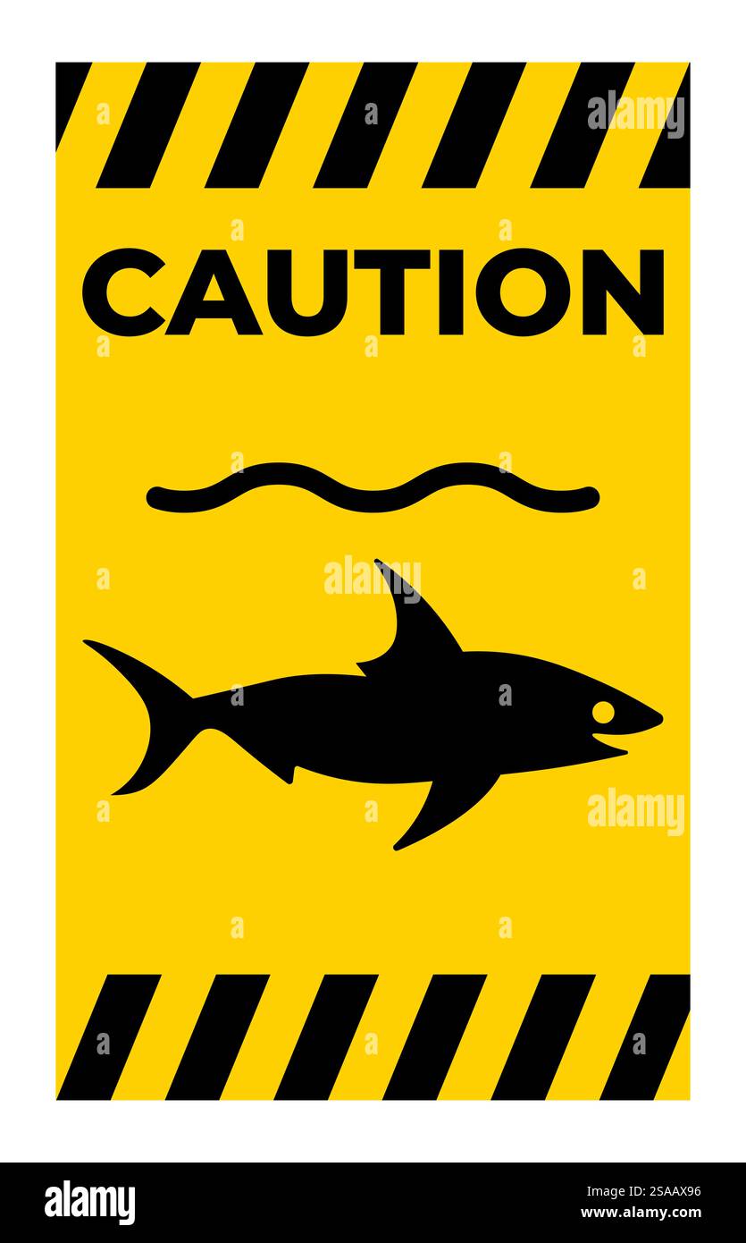 Shark warning sign vector Cut Out Stock Images & Pictures - Alamy