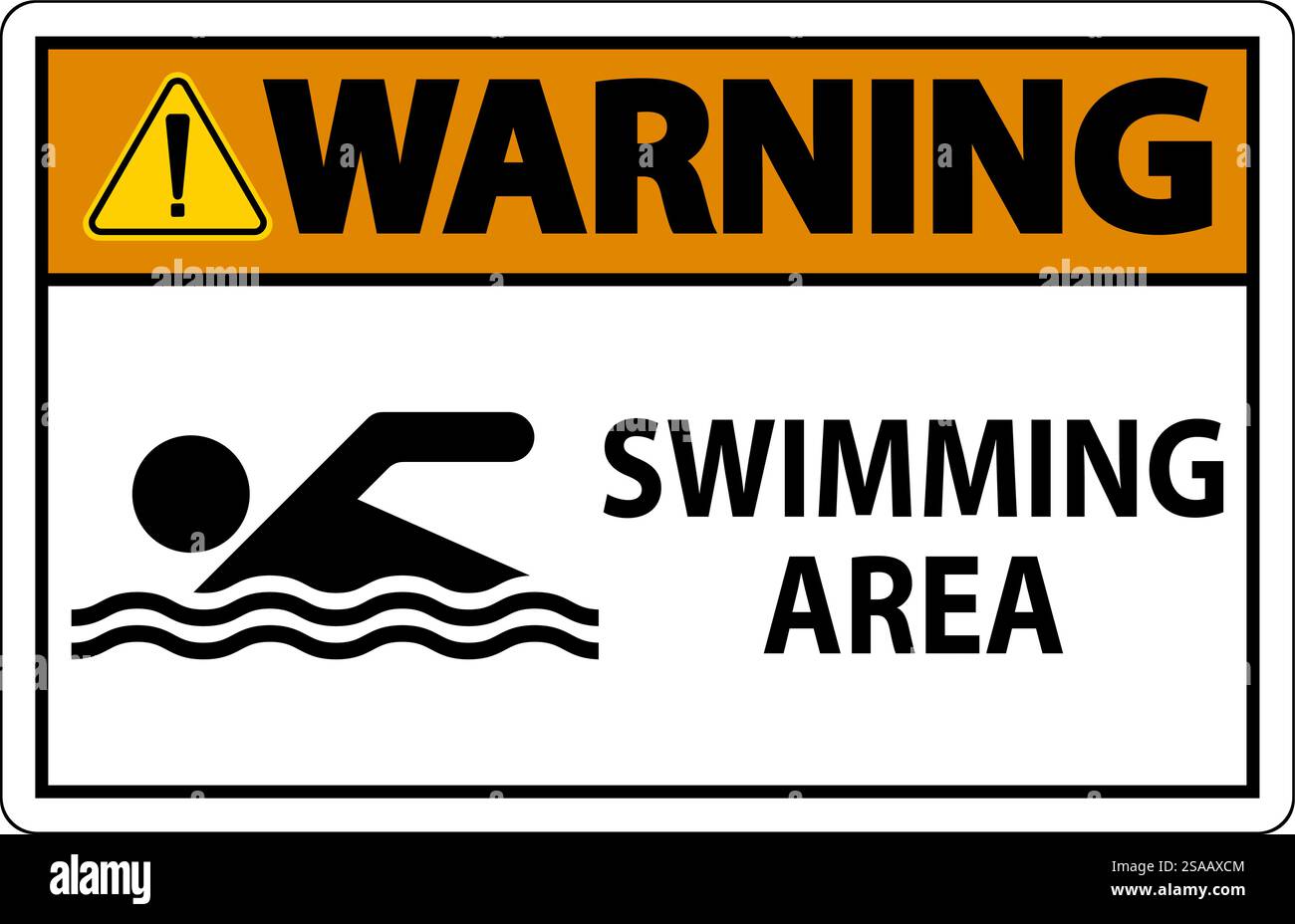 Water Safety Sign Warning - Swimming Area Stock Vector Image & Art - Alamy