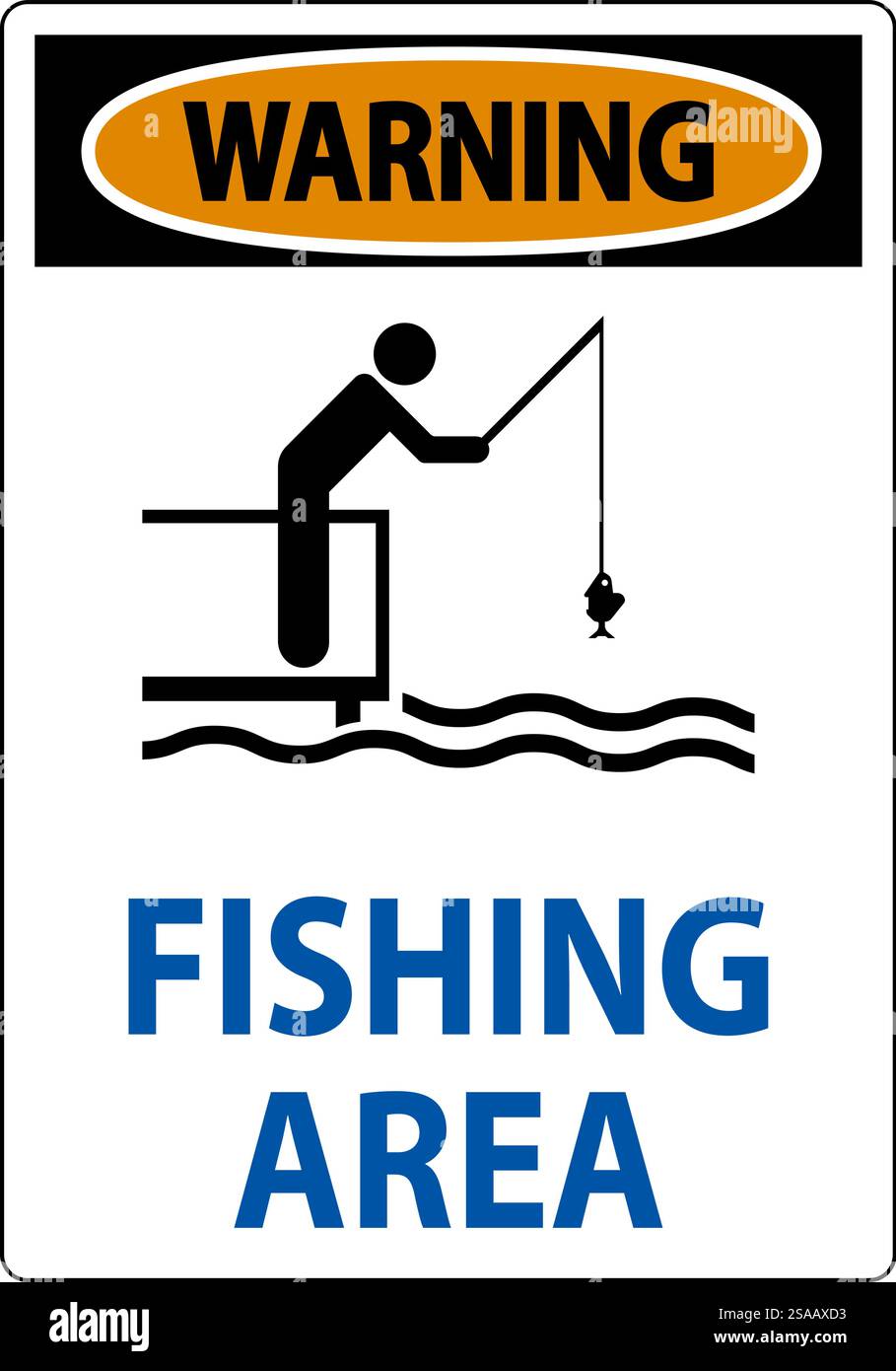 Water Safety Sign Warning -Fishing Area Stock Vector Image & Art - Alamy