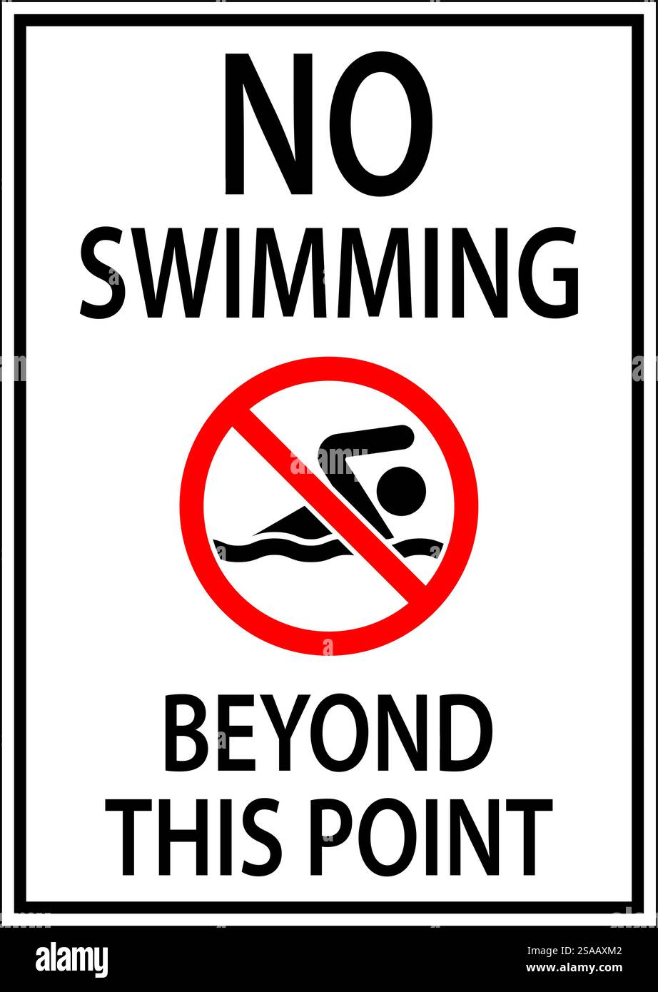 No Swimming Sign No Swimming, Beyond This Point Stock Vector Image ...