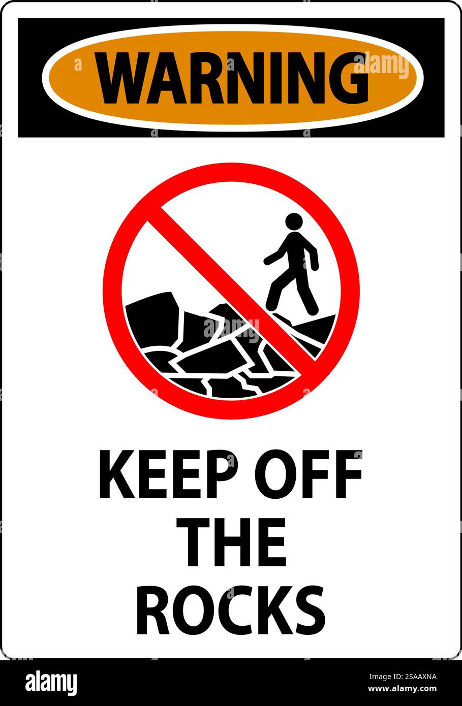 Warning Sign Keep Off The Rocks Stock Vector Image & Art - Alamy