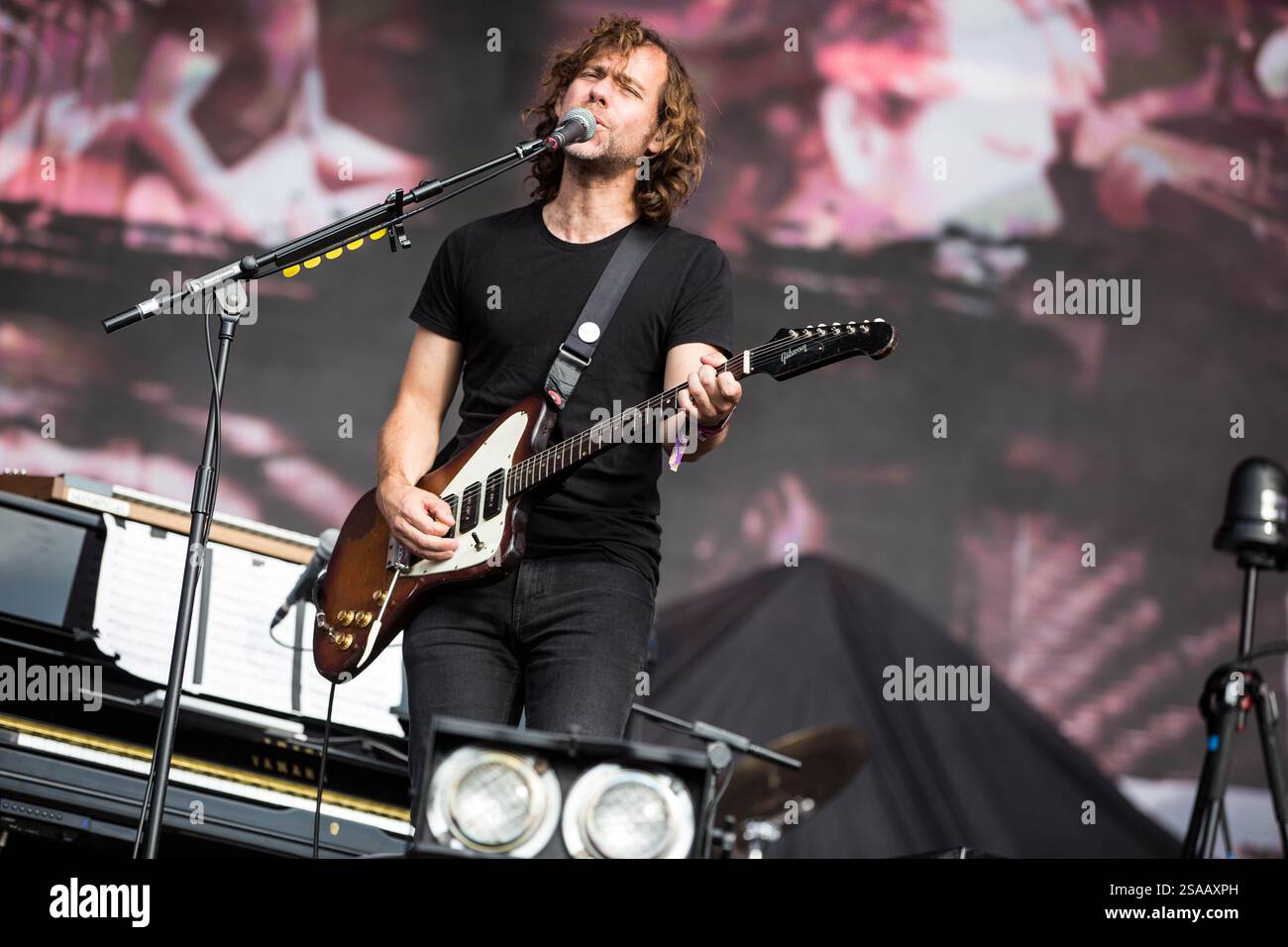The National - Aaron Dessner performs live on stage during British ...
