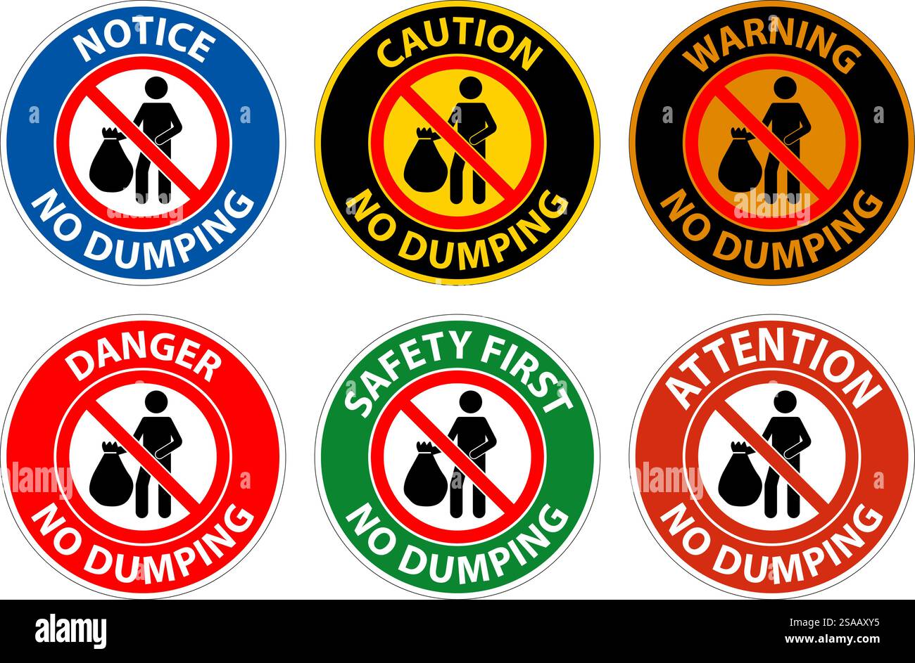 Notice No Dumping Sign Stock Vector Image & Art - Alamy