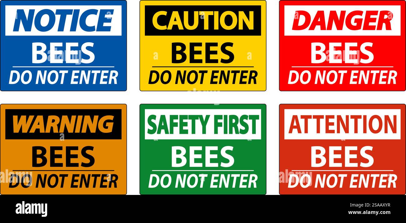 Caution Sign Bees - Do Not Enter Stock Vector Image & Art - Alamy