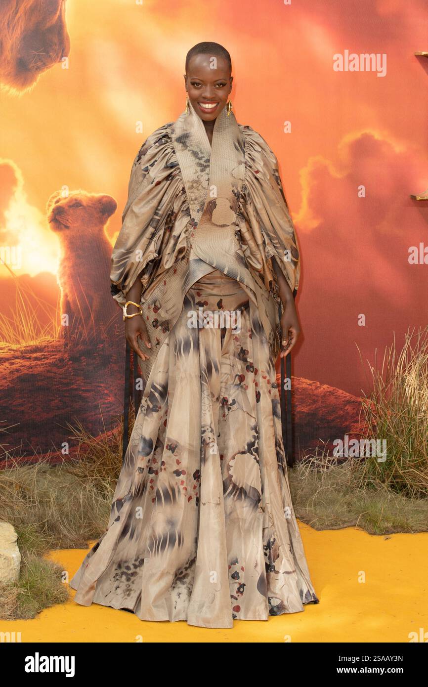 Florence Kasumba attends the European Premiere of 'The Lion King' in ...