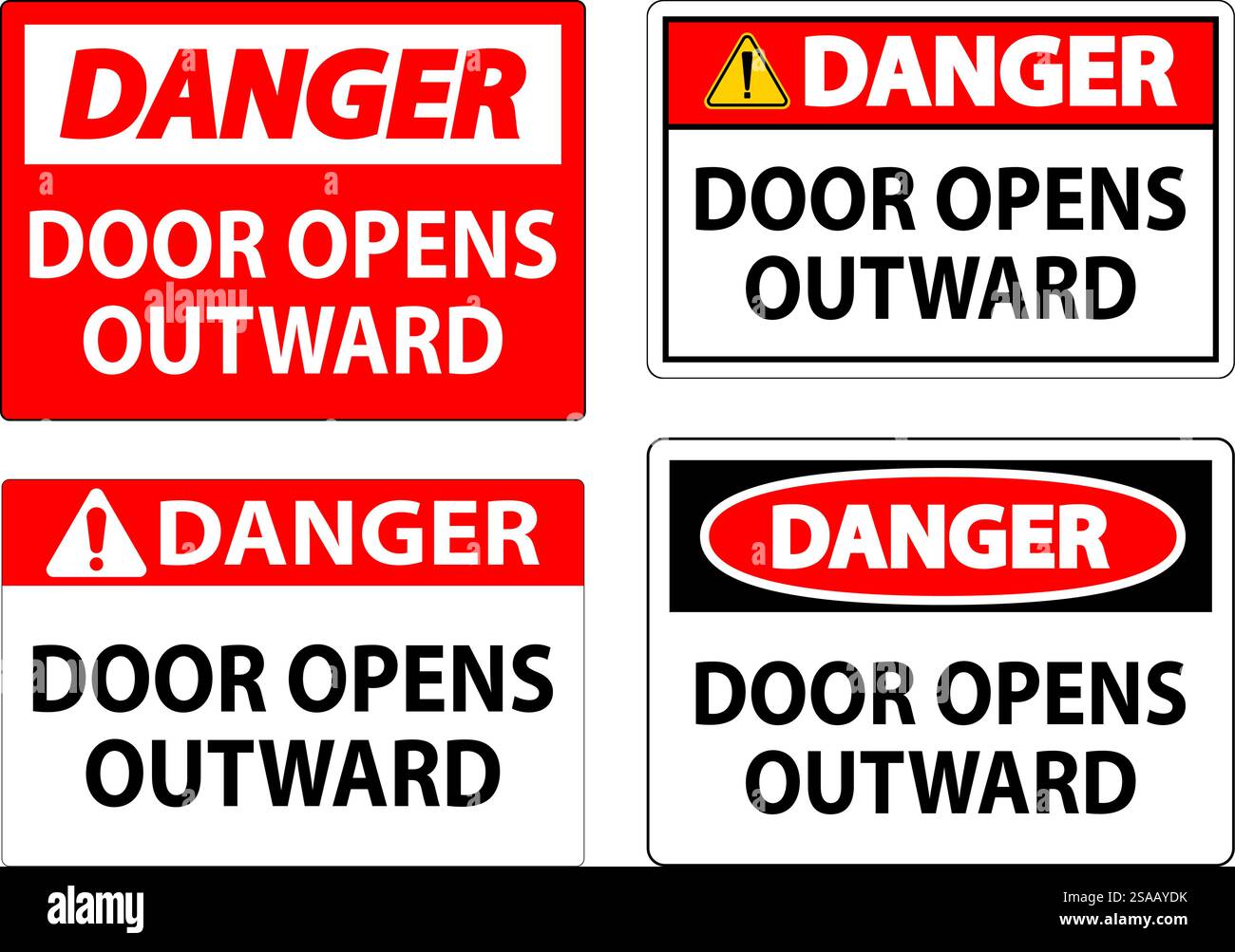 Danger Sign Door Opens Outward Stock Vector Image & Art - Alamy