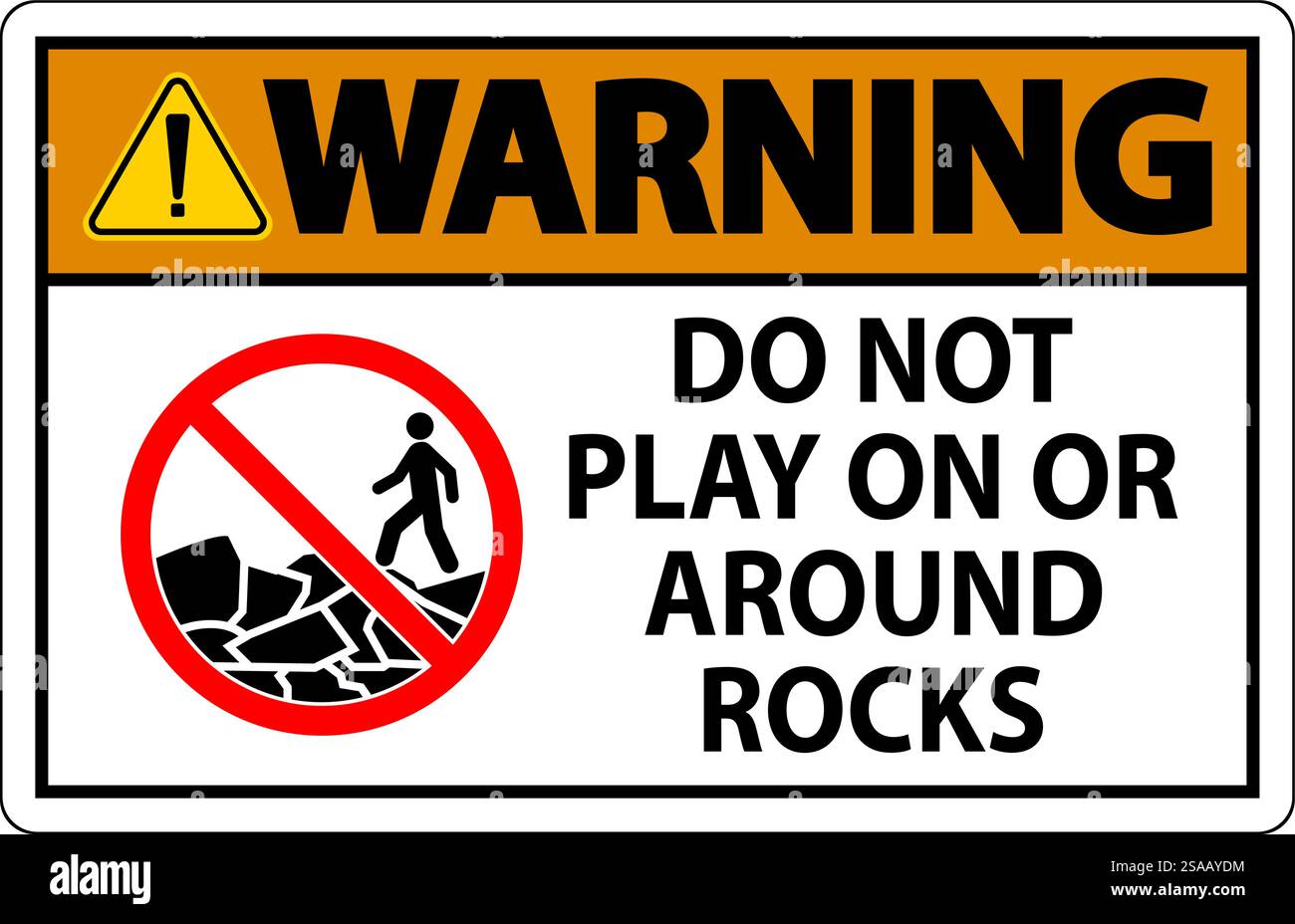 Falling rock warning sign on hi-res stock photography and images - Alamy
