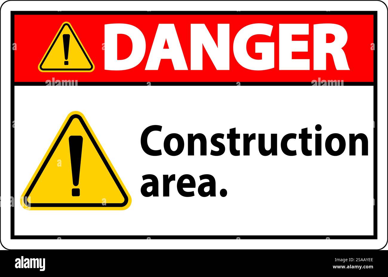 Danger Sign Construction Area Stock Vector Image & Art - Alamy