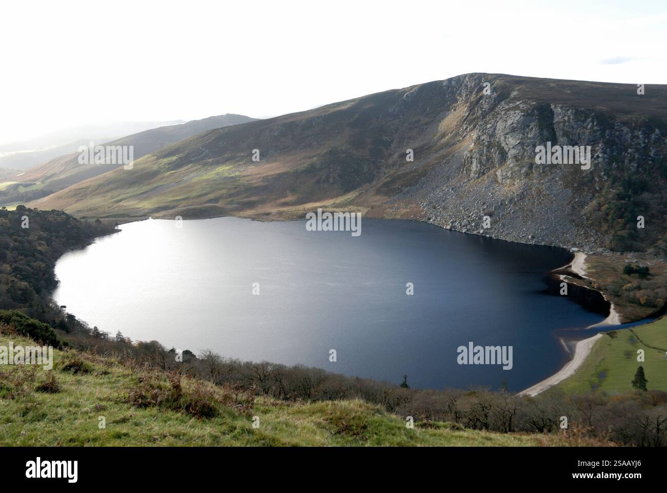 Lough Tay , County Wicklow,Ireland. The lake and beach were used in ...