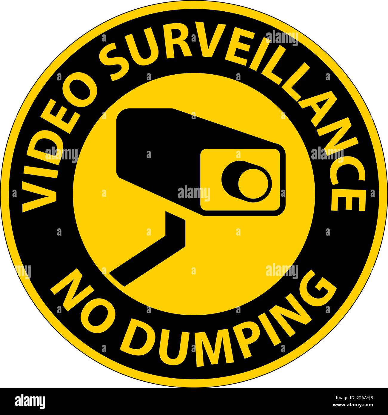 Caution Sign Video Surveillance, No Dumping Stock Vector Image & Art ...