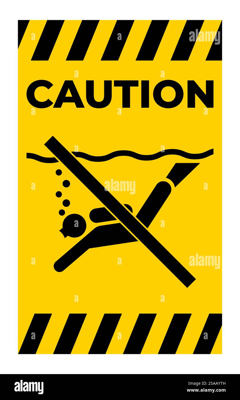 Water Safety Sign Attention, No Sub-Aqua Equipment Stock Vector Image ...