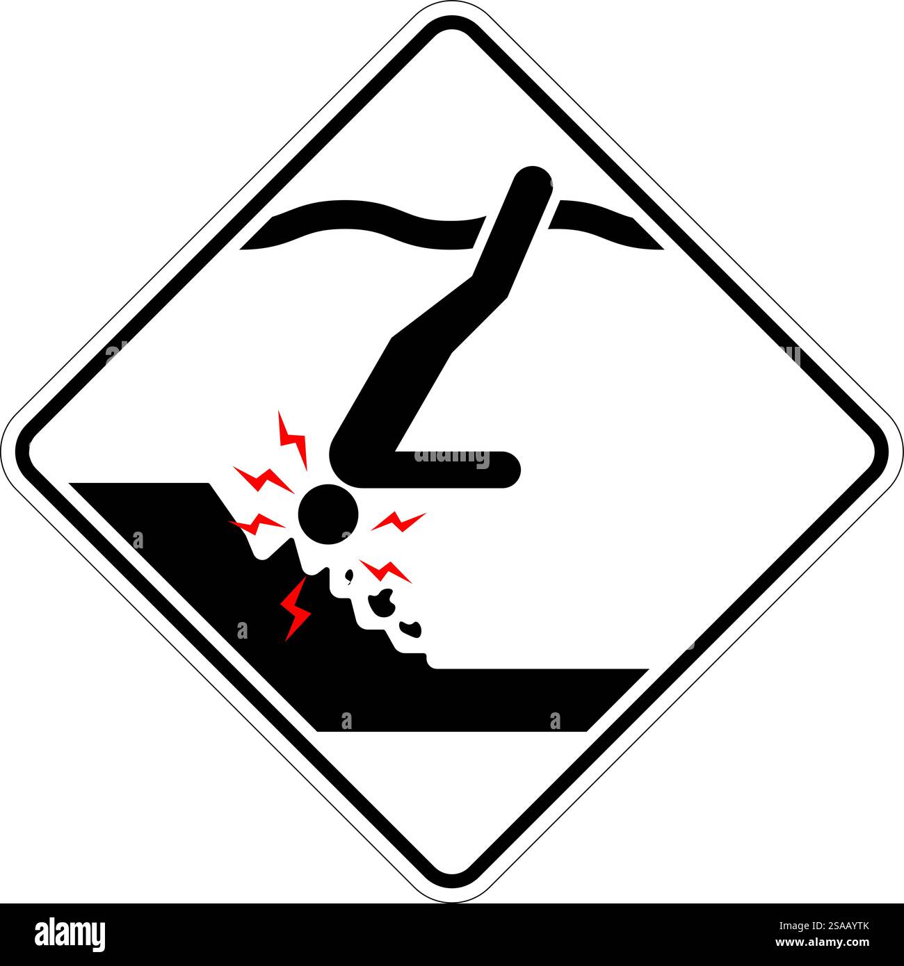 Water Safety Sign Warning - Submerged Objects Stock Vector Image & Art ...