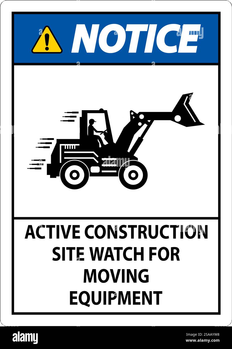 Construction Area Sign Notice - Active Construction Site, Watch For ...
