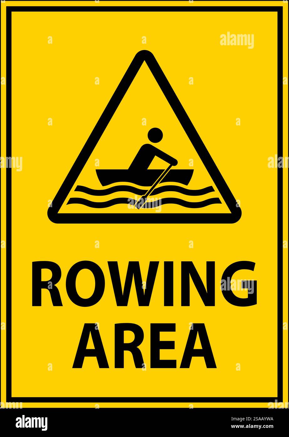 Water Safety Sign Warning - Rowing Area Stock Vector Image & Art - Alamy