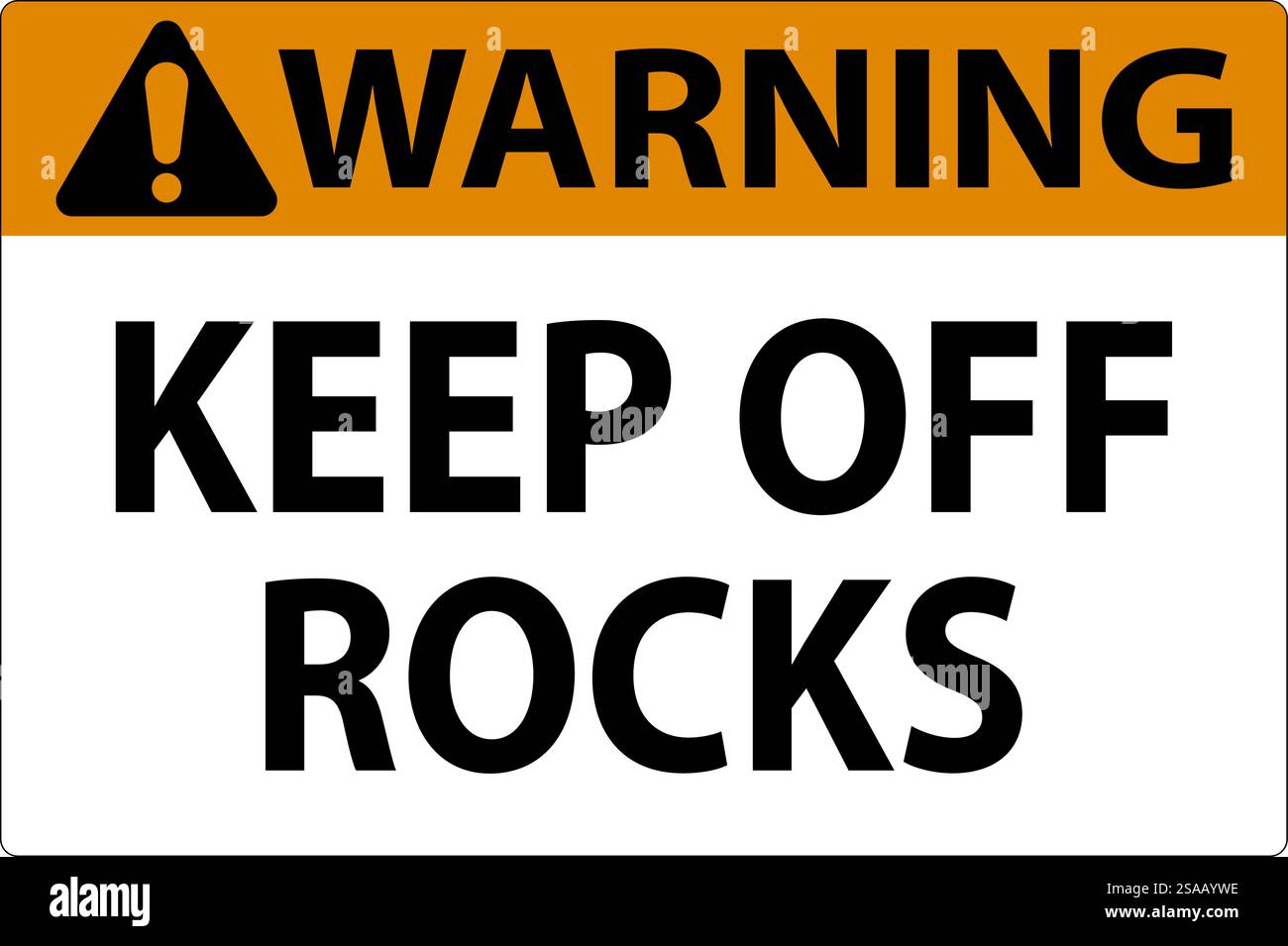 Warning Sign Keep Off Rocks Stock Vector Image & Art - Alamy