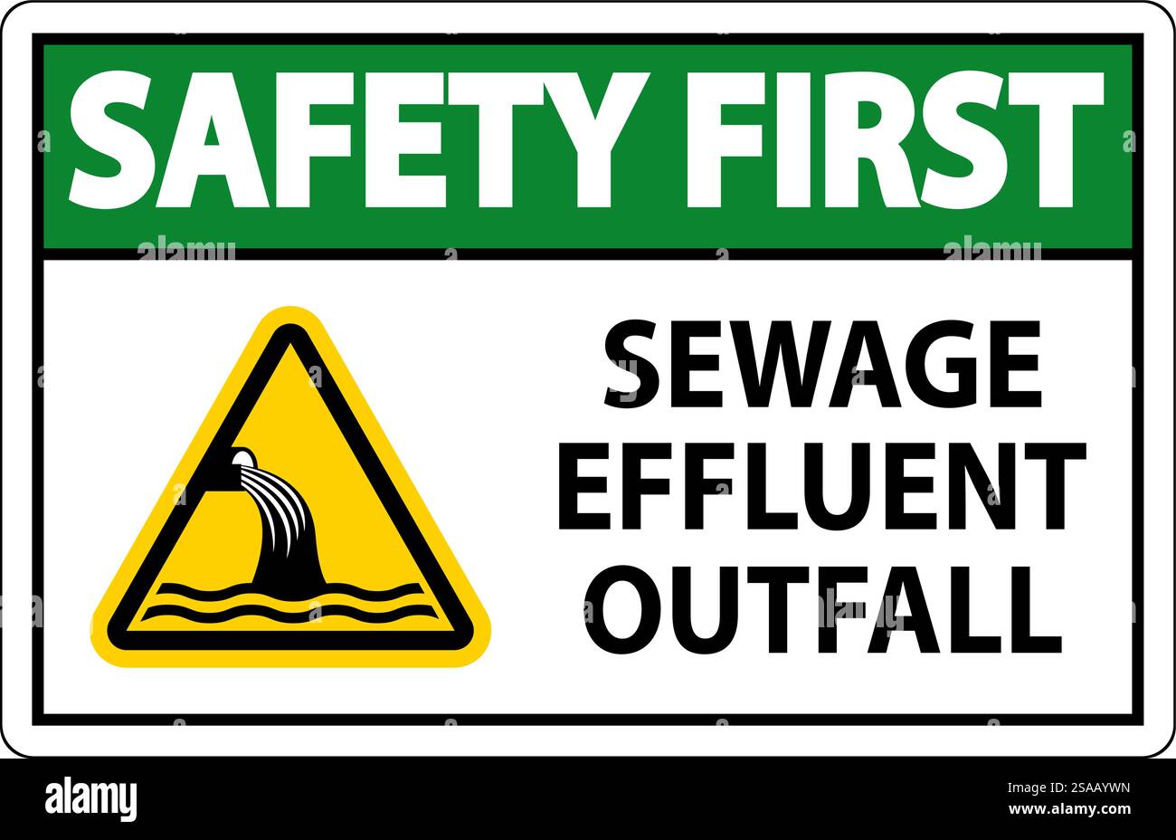 Water Safety First Sign - Sewage Effluent Outfall Stock Vector Image ...