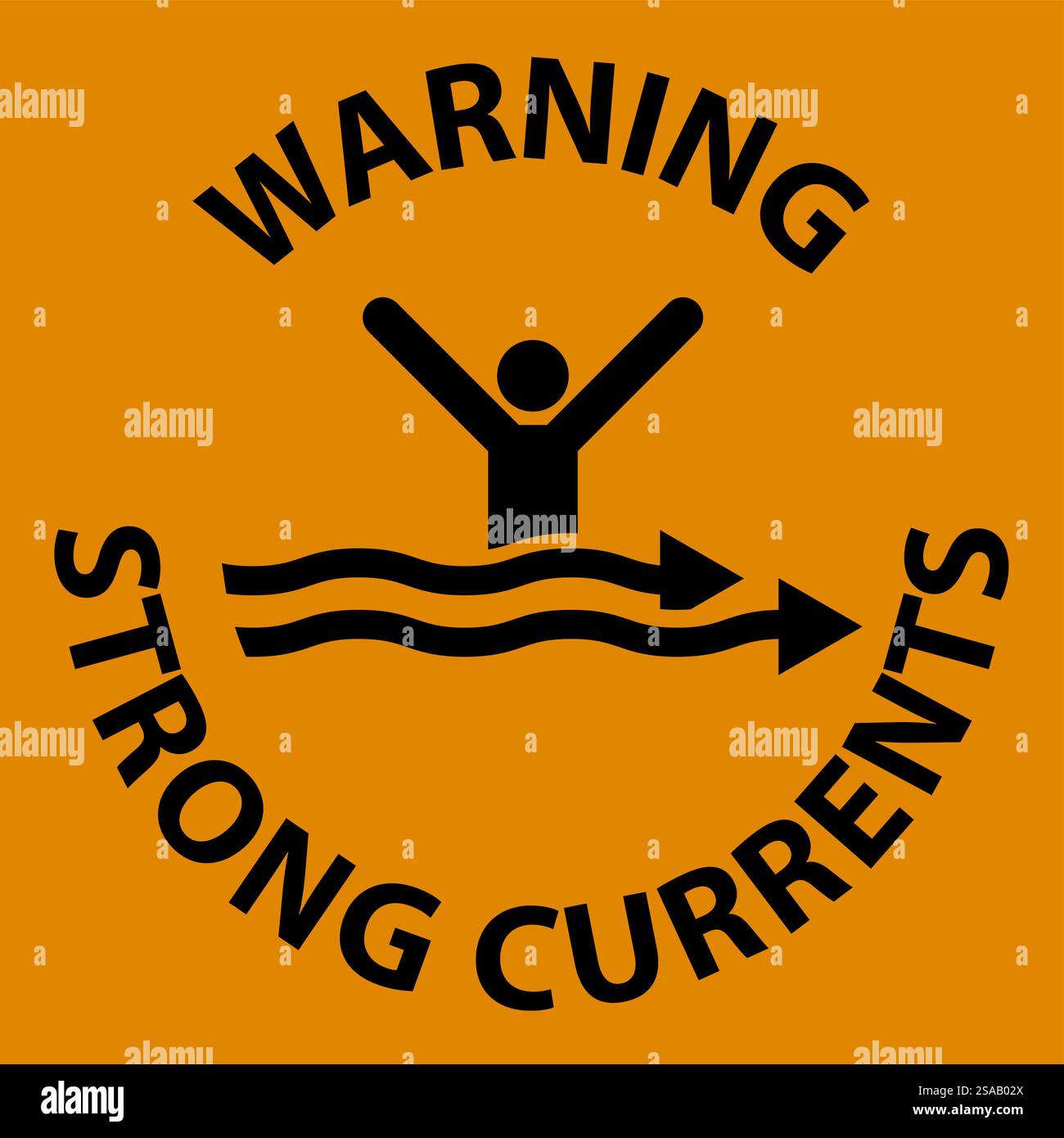 Water Safety Sign Warning - Strong Currents Stock Vector Image & Art ...