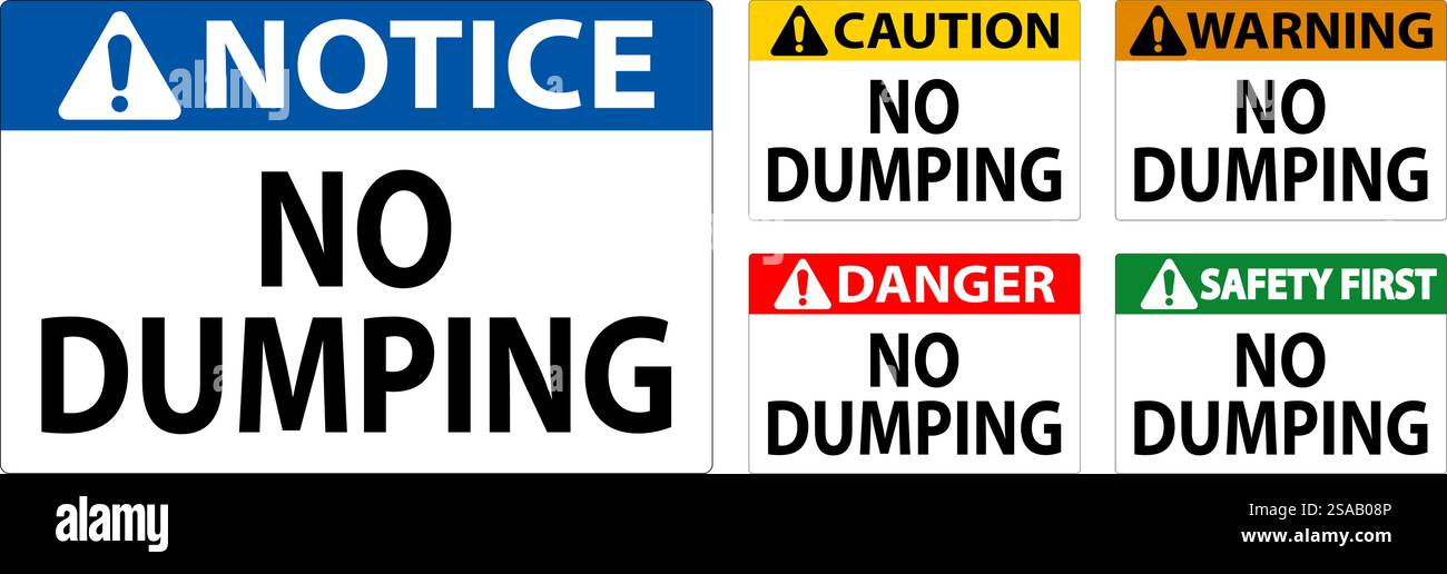 Notice No Dumping Sign Stock Vector Image & Art - Alamy