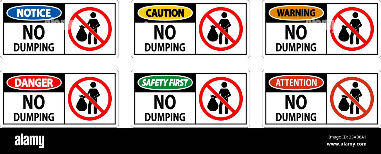 Notice No Dumping Sign Stock Vector Image & Art - Alamy