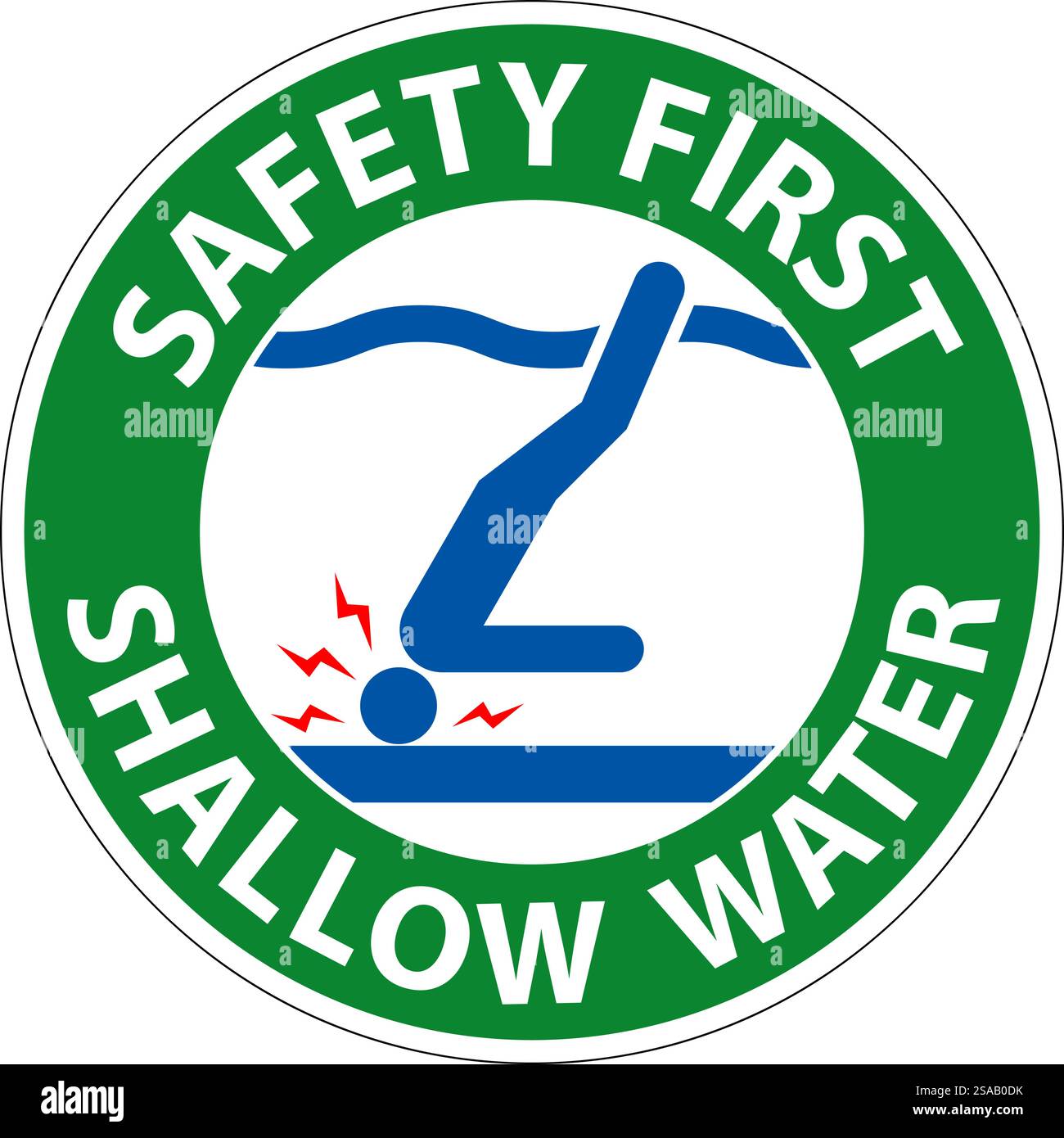 Water Safety First Sign - Shallow Water Stock Vector Image & Art - Alamy
