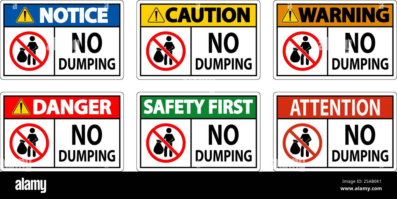 Notice No Dumping Sign Stock Vector Image & Art - Alamy