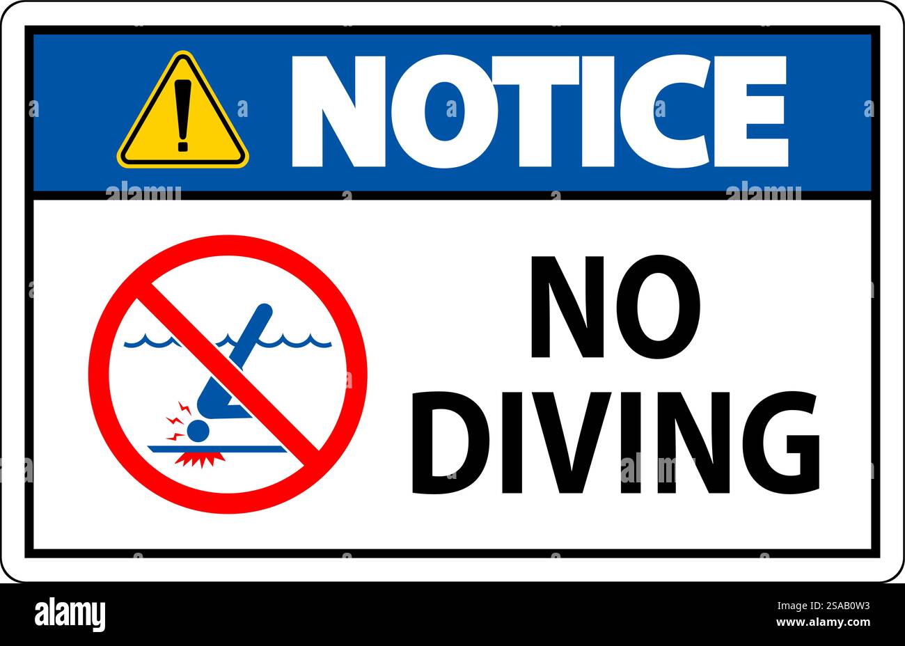 Pool Safety Sign Notice, No Diving Stock Vector Image & Art - Alamy