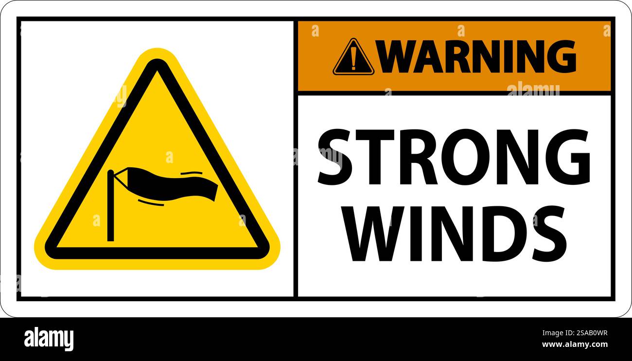 Water Safety Sign Warning - Strong Winds Stock Vector Image & Art - Alamy