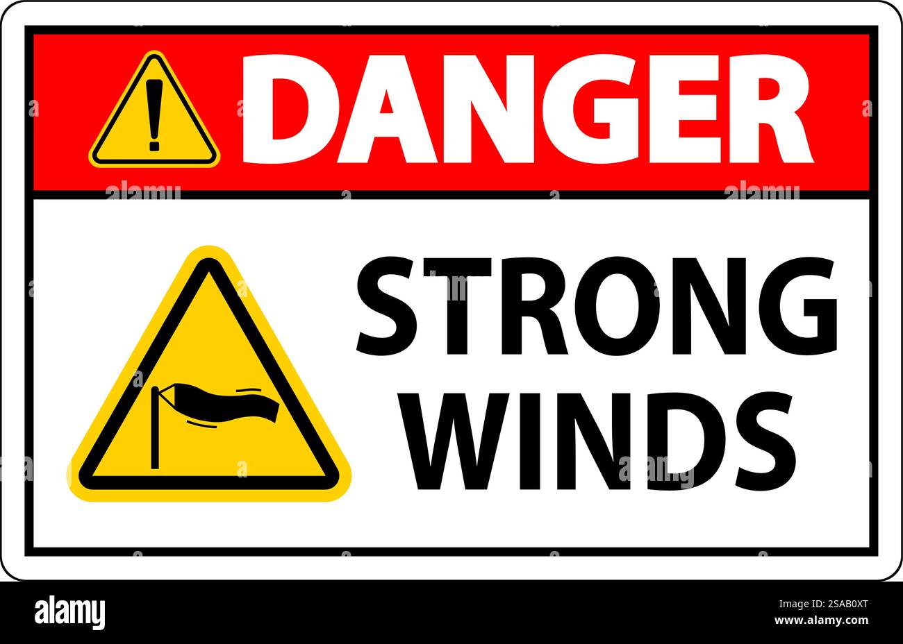 Water Safety Sign Danger - Strong Winds Stock Vector Image & Art - Alamy