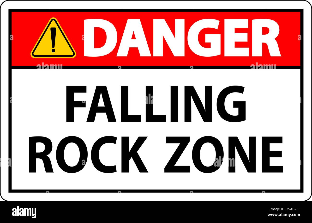 Danger Sign, Falling Rock Zone Stock Vector Image & Art - Alamy