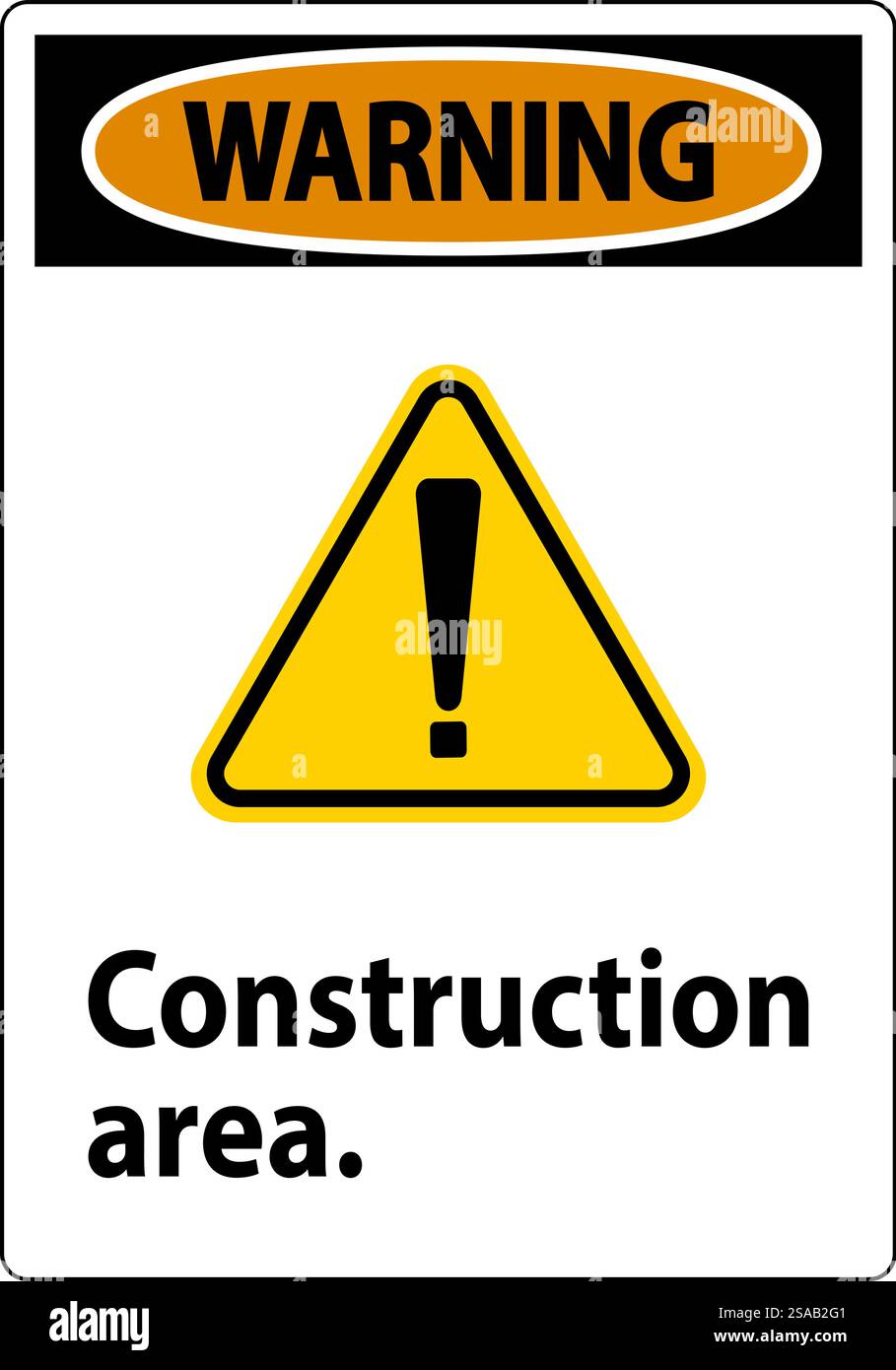 Warning Sign Construction Area Stock Vector Image & Art - Alamy