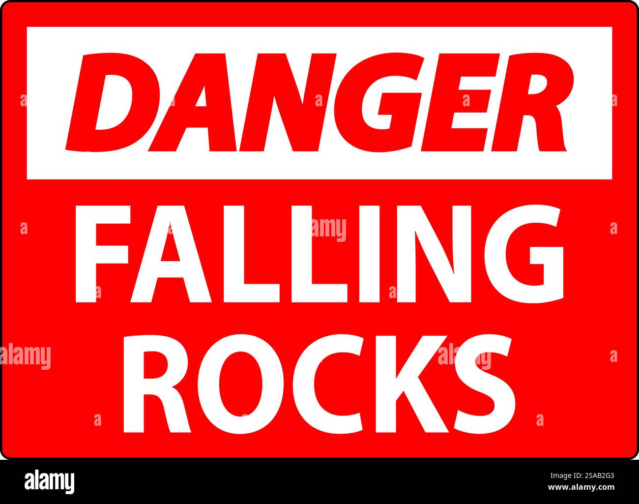 Danger Sign, Falling Rocks Stock Vector Image & Art - Alamy