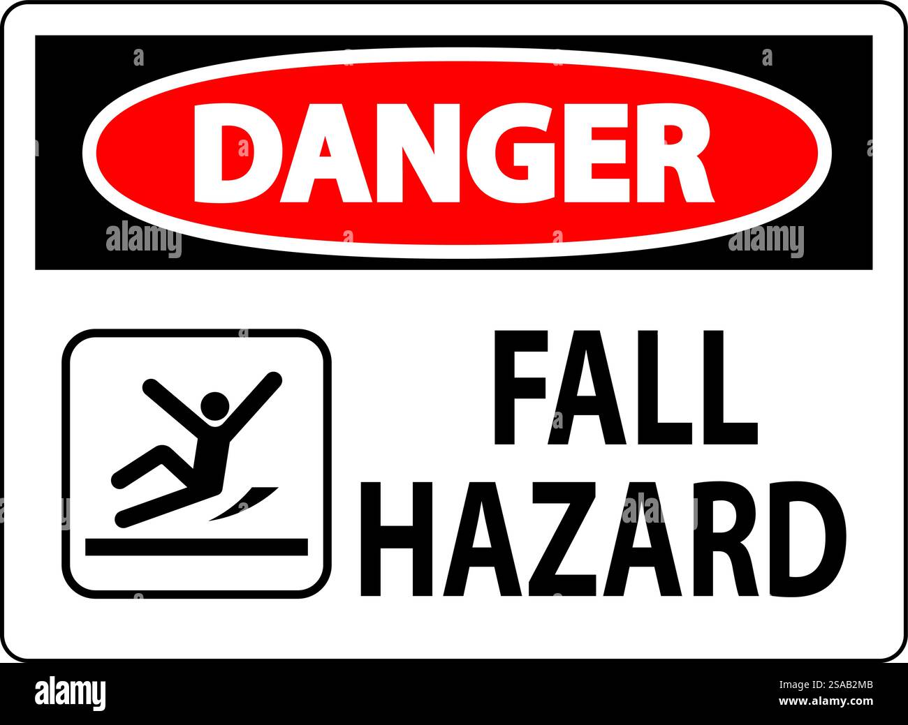 Danger Sign, Fall Hazard Stock Vector Image & Art - Alamy