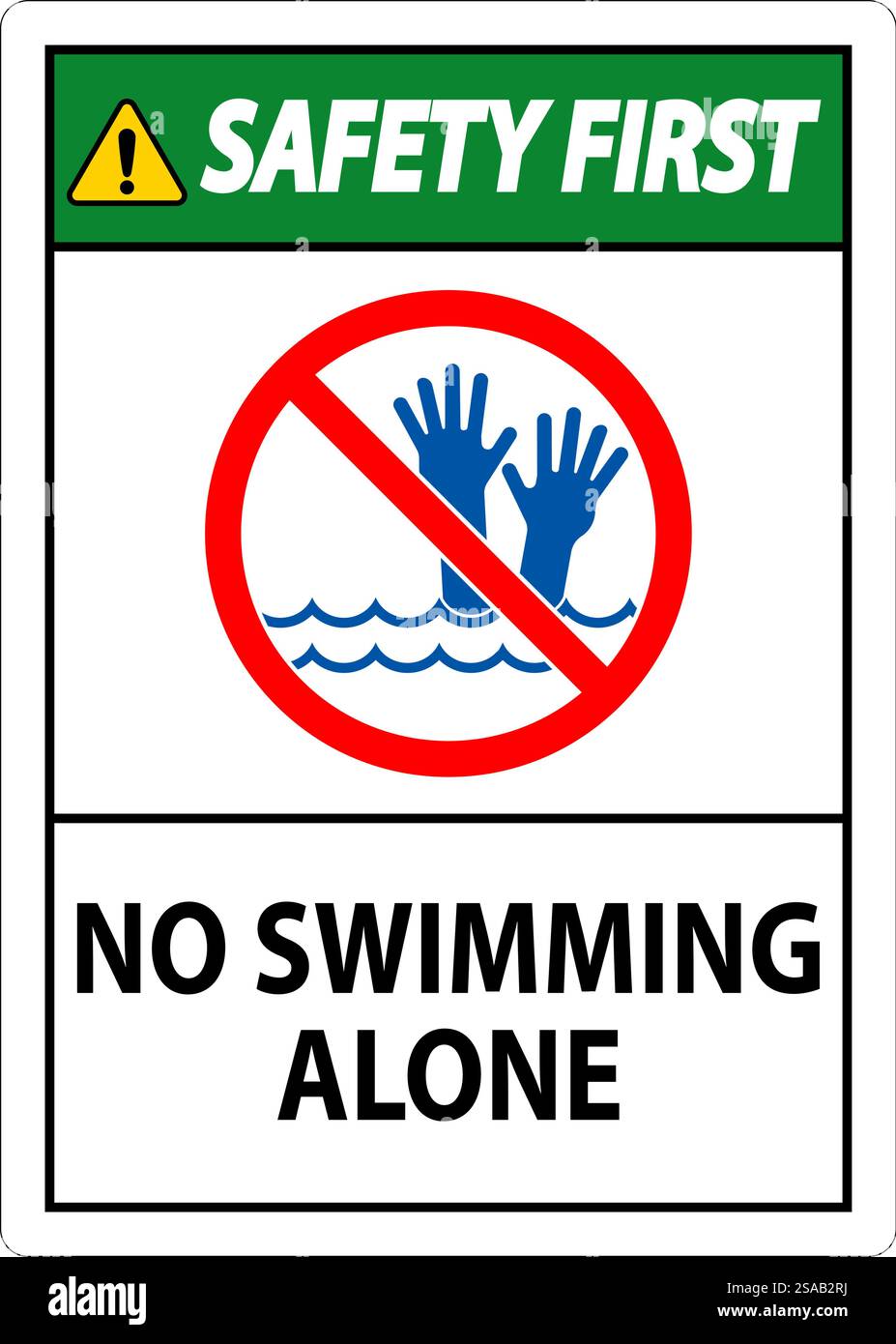 Pool Safety First Sign, No Swimming Alone Stock Vector Image & Art - Alamy