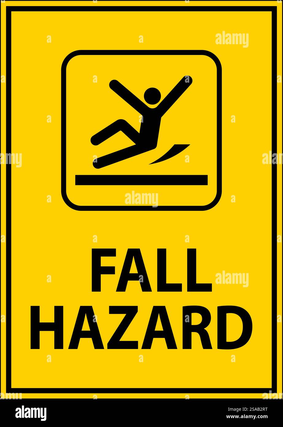Caution Sign, Fall Hazard Stock Vector Image & Art - Alamy