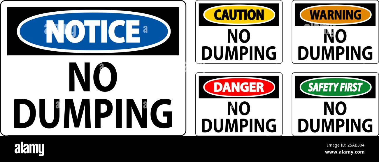 Notice No Dumping Sign Stock Vector Image & Art - Alamy