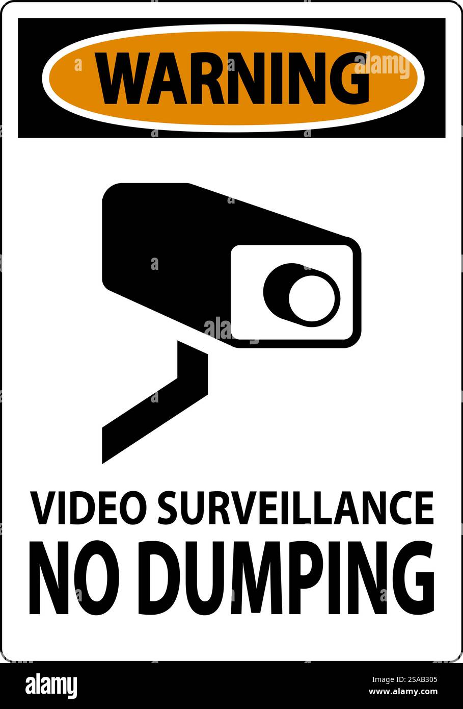 Warning Sign Video Surveillance, No Dumping Stock Vector Image & Art ...