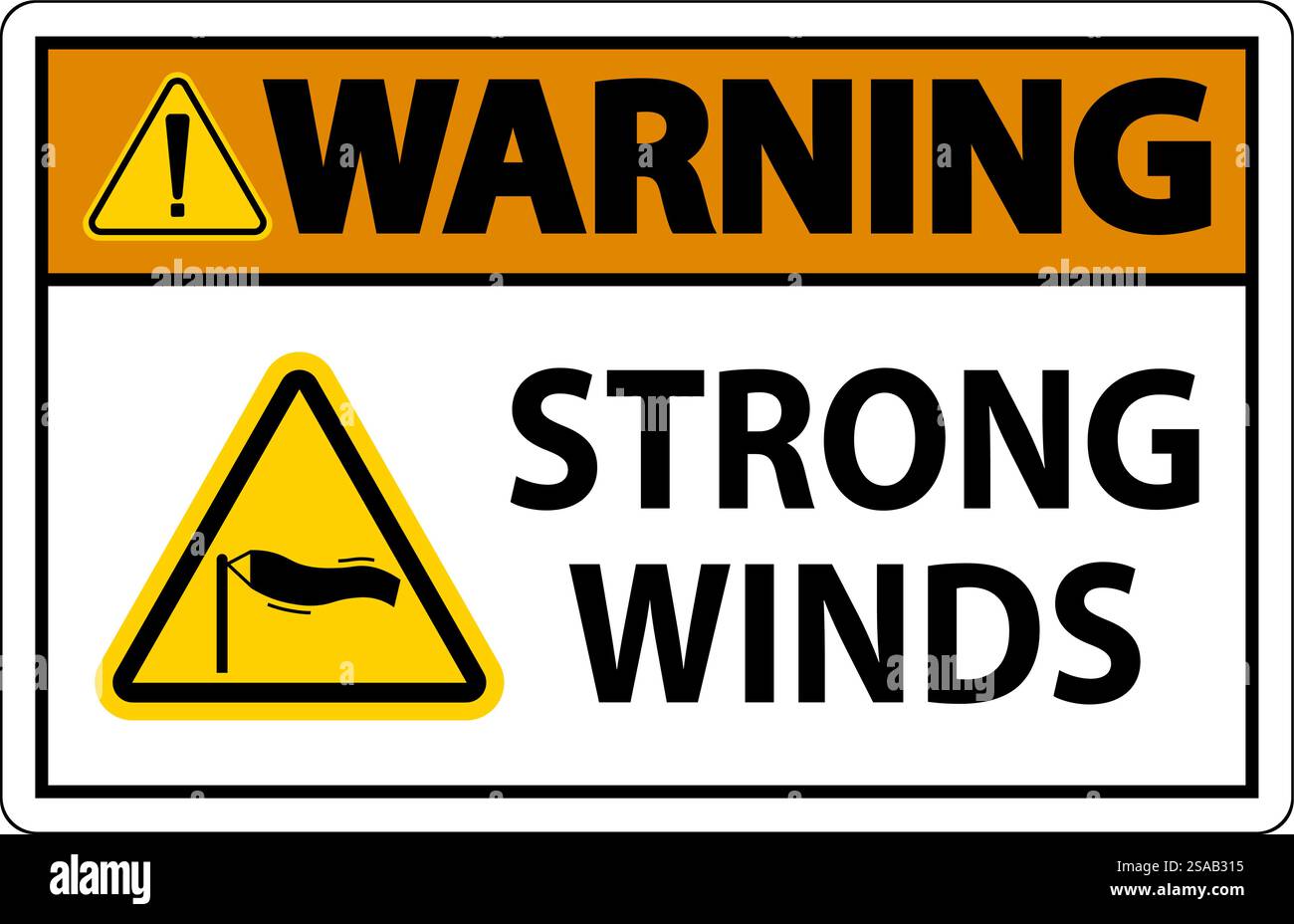 Water Safety Sign Warning - Strong Winds Stock Vector Image & Art - Alamy