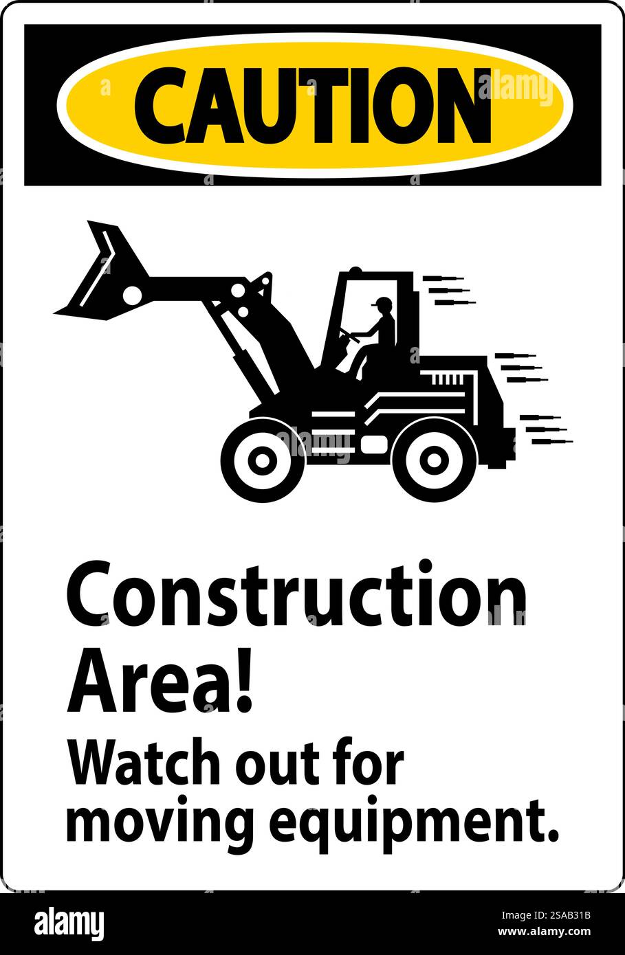 Caution Sign Construction Area Watch Out For Moving Equipment Stock ...