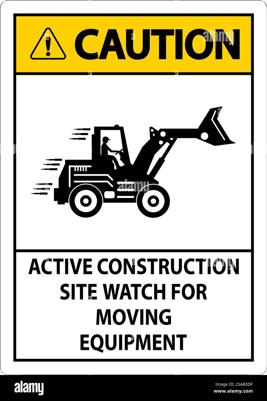 Construction Area Sign Caution - Active Construction Site, Watch For ...