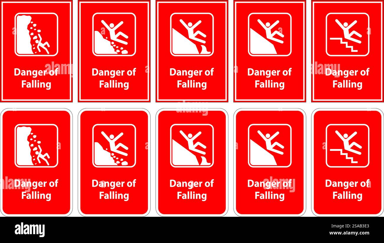Danger Sign, Park Sign and Guide Sign, Danger Of Falling Stock Vector ...