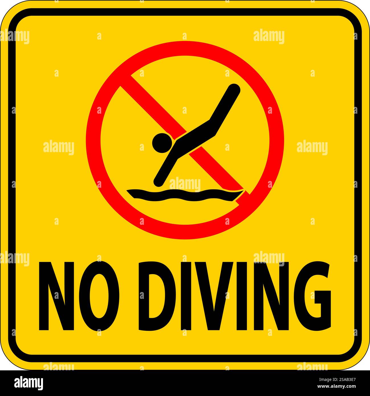 Do Not Dive Pool Safety Sign No Diving Stock Vector Image & Art - Alamy