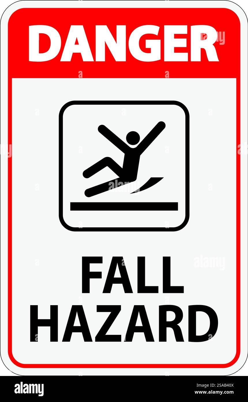 Danger Sign, Fall Hazard Stock Vector Image & Art - Alamy