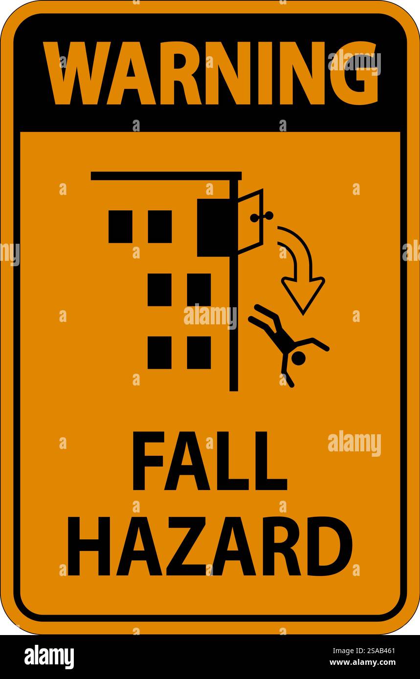 Warning Sign, Fall Hazard Stock Vector Image & Art - Alamy