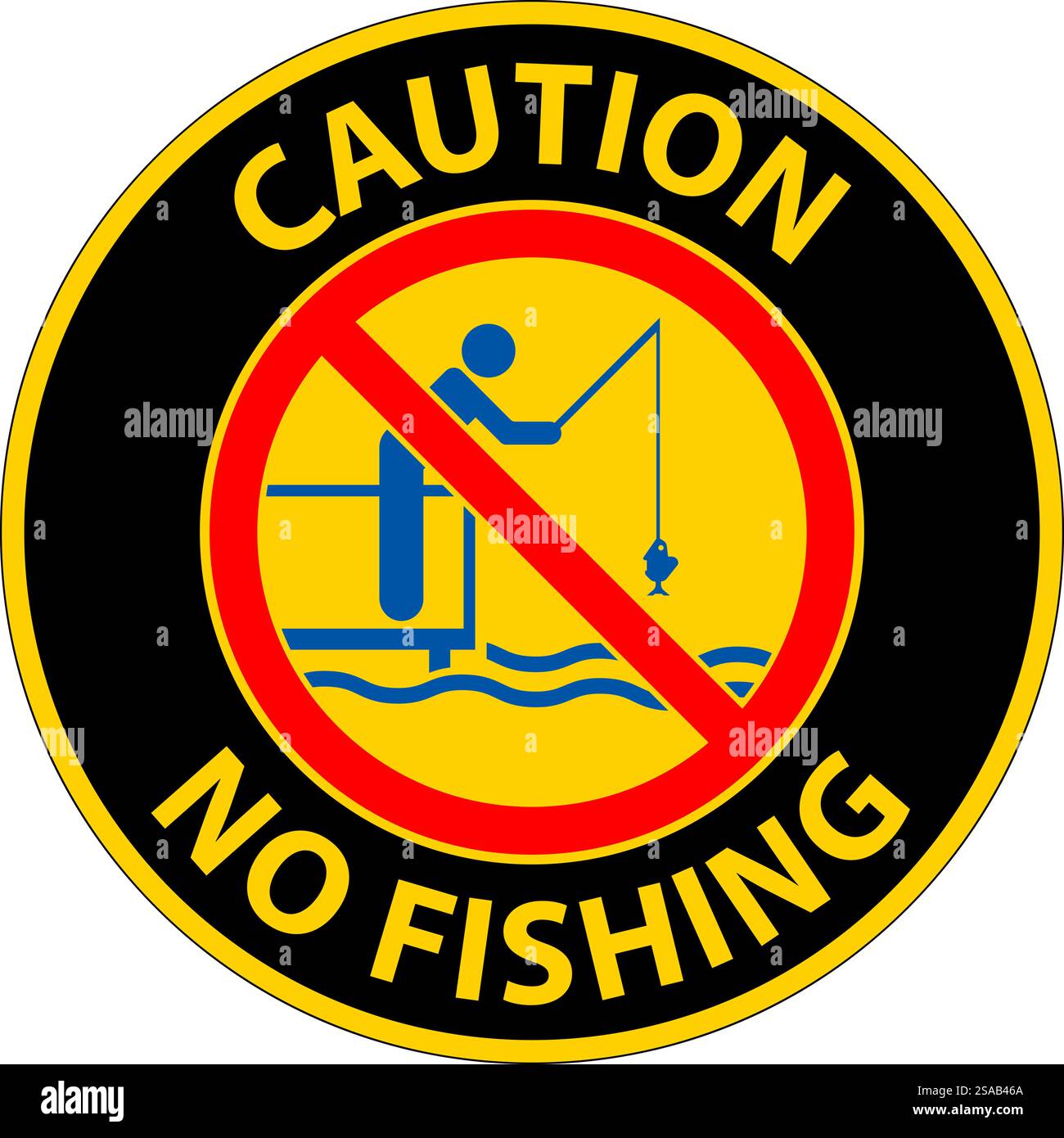 Water Safety Sign Caution, No Fishing Stock Vector Image & Art - Alamy