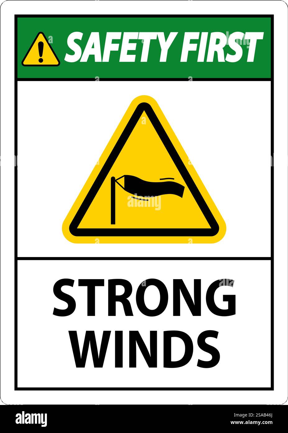 Water Safety First Sign - Strong Winds Stock Vector Image & Art - Alamy
