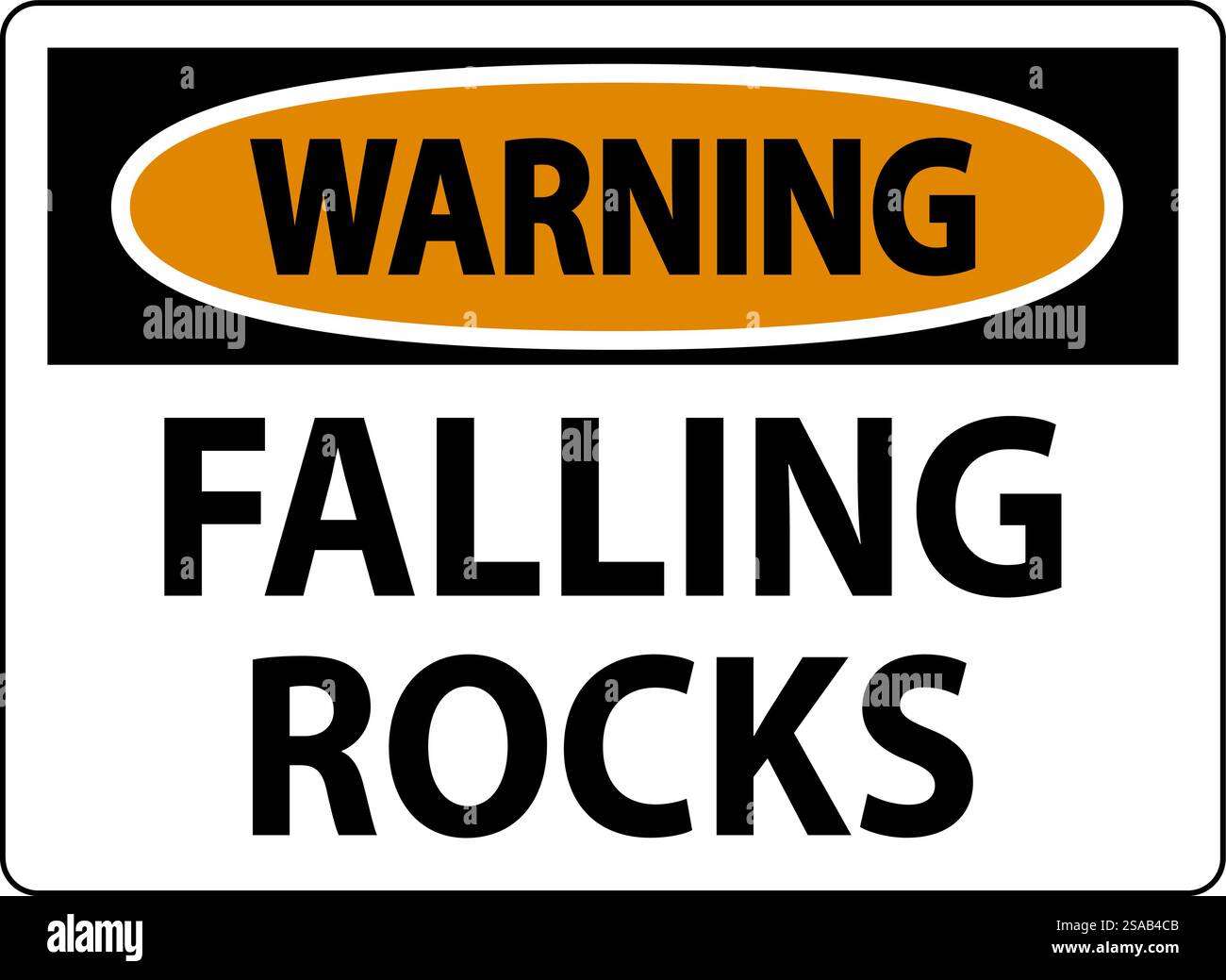 Warning Sign, Falling Rocks Stock Vector Image & Art - Alamy